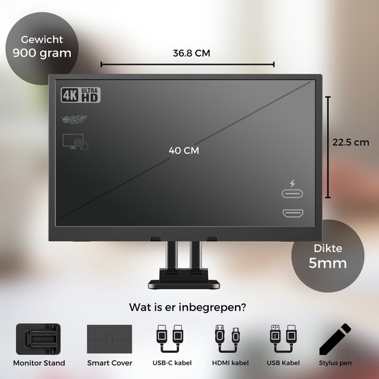 LOOV FlexDisplay Touch 4k - Portable Monitor Touchscreen - Touch - IPS Gaming Display... | bol