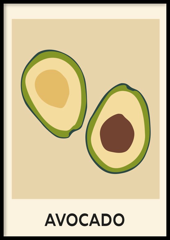 Poster Avocado - Home poster - 30x40 cm - Exclusief lijst - WALLLL | bol