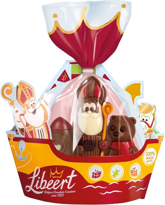 Libeert Chocolade boot van Sinterklaas - inhoud 120g | bol