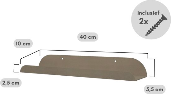 Fotolijstplank metaal - 40cm - Kleur Taupe / wandplank - fotoplank ...