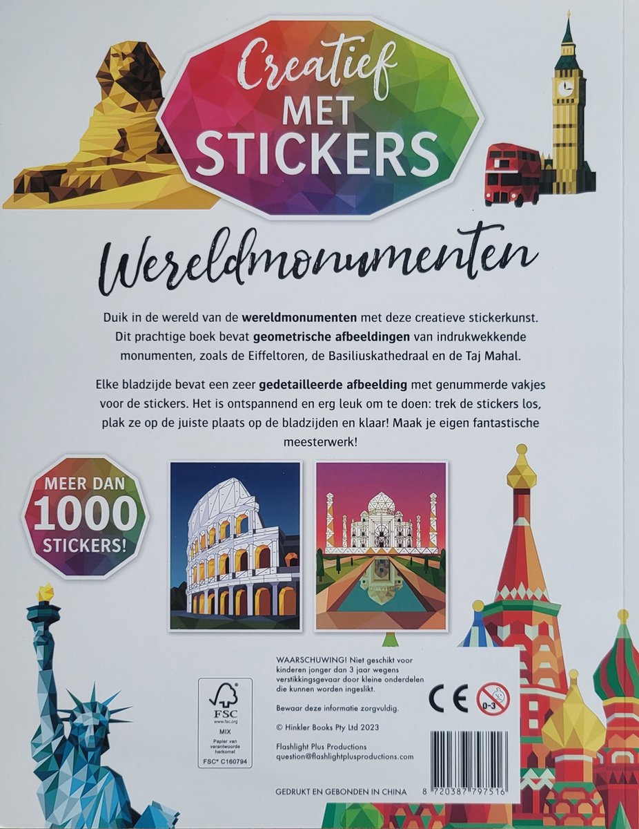 Creatief met stickers - mozaiek met stickers - wereldmonumenten - meer ...