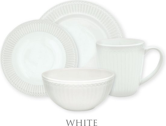 GreenGate Alice Wit Serviesset 4-delig - 1 persoons | bol