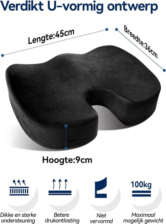Verdikt Stuitbeen Orthopedisch Zitkussen, Traagschuim Ergonomisch ...