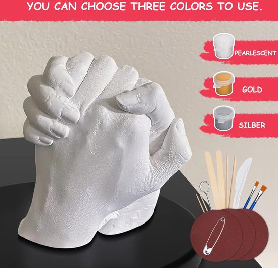 Handafdrukset,Handen Casting Kit,3D Hand Molding Kit all-in-one Hand ...