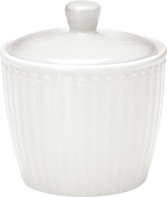 GreenGate Suikerpot met deksel Alice wit 120ml - Ø 8.5 cm | bol