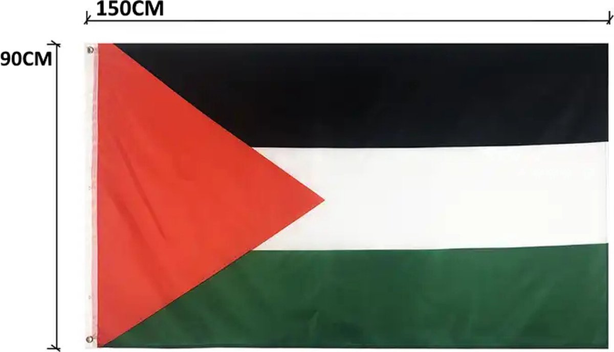 Palestijnse Vlag Palestina 90x150cm - Hoog Kwaliteit - Voor Buiten ...