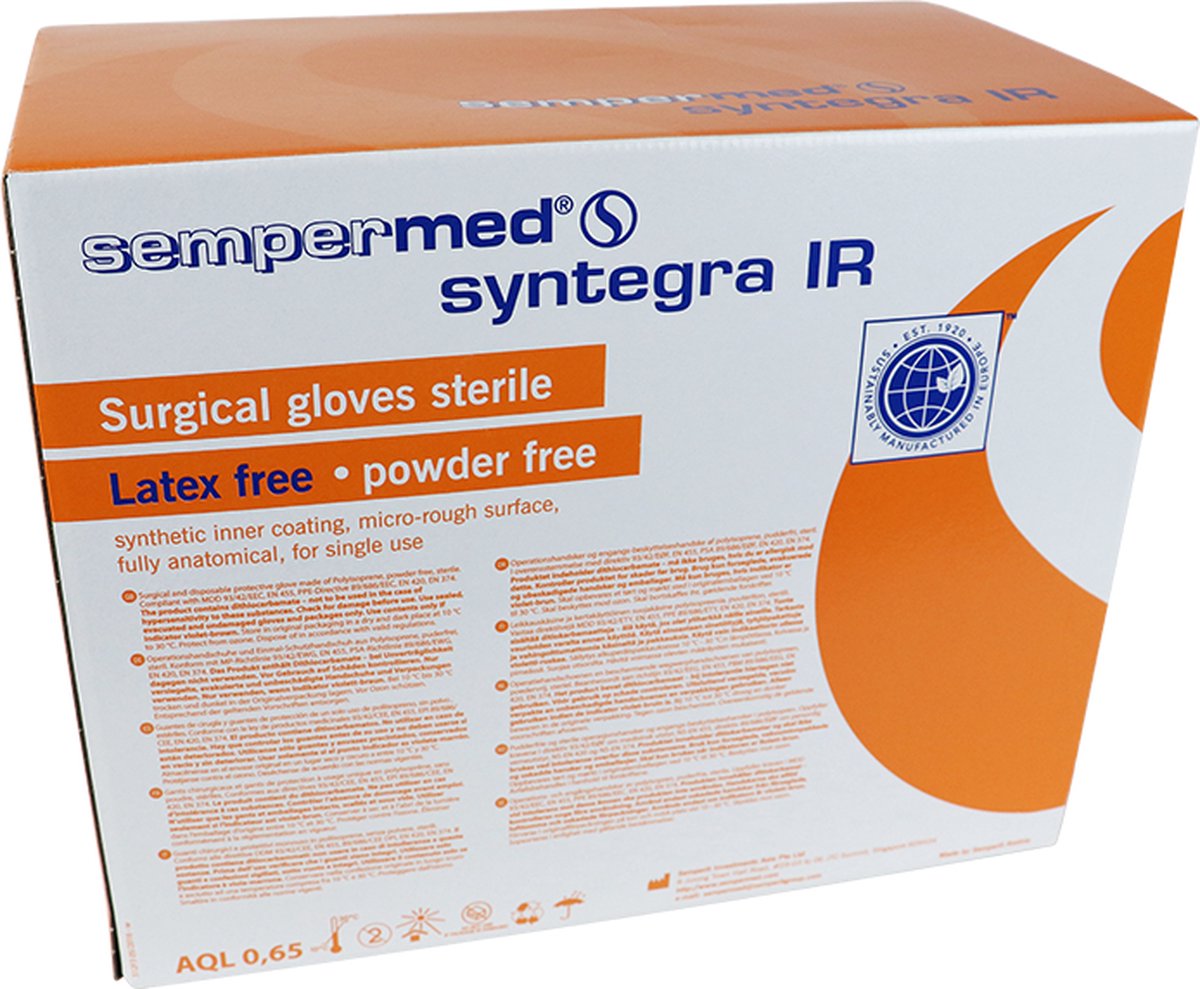 Sempermed Syntegra IR polyisoprene poedervrij, steriel, mt 7.0, 50 paar ...