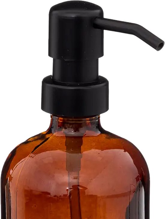 5Five Zeeppompje/dispenser Glass Lotion - 2x - transparant bruin - 7 x ...