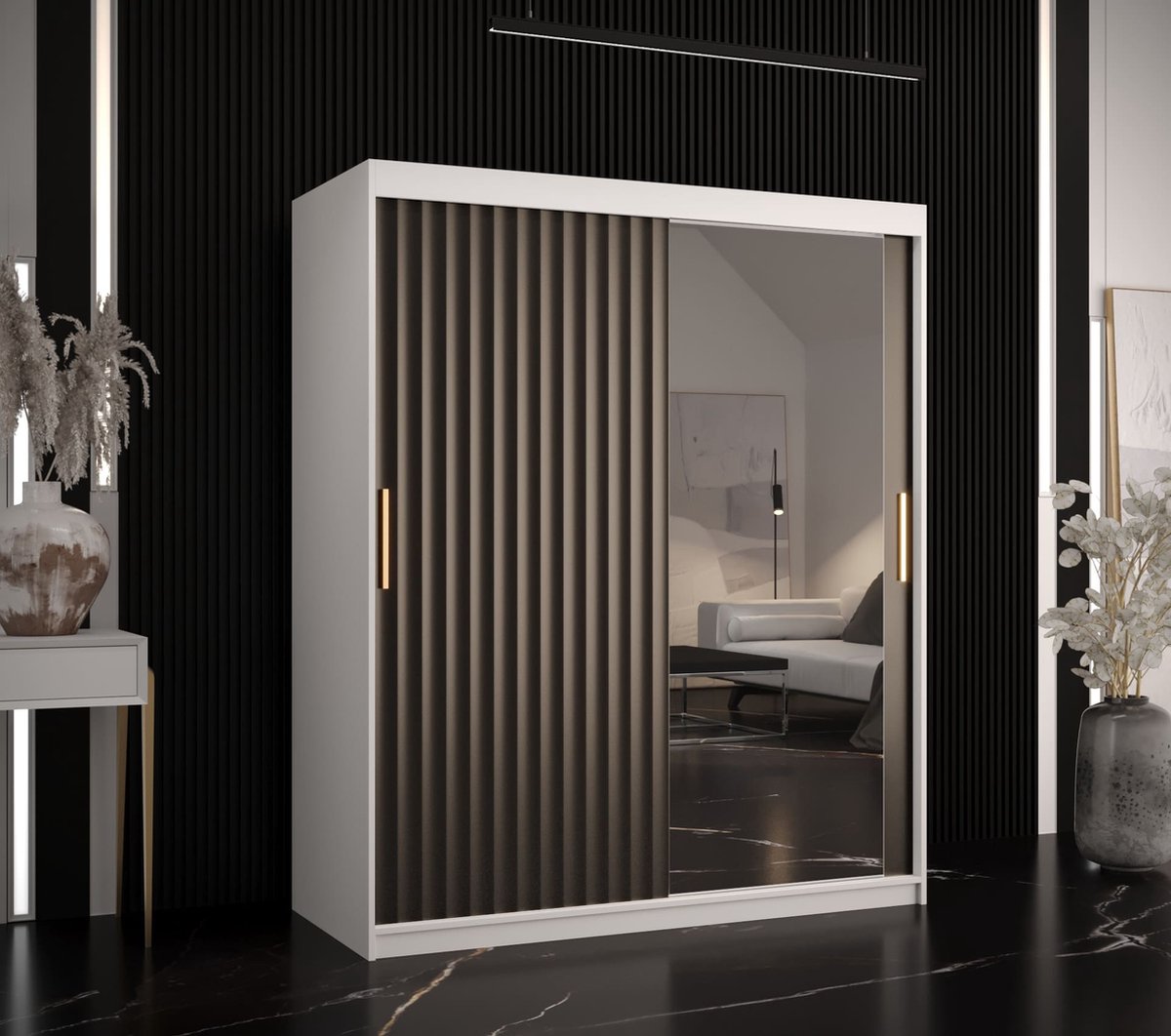 Armoire à portes coulissantes avec miroir Armoire à 2 portes ...