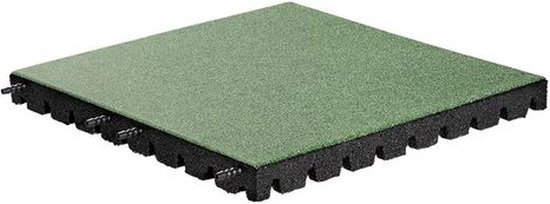 Rubber tegel met pen- en gat verbinding EPDM - Groen - 50x50 cm – 45mm ...