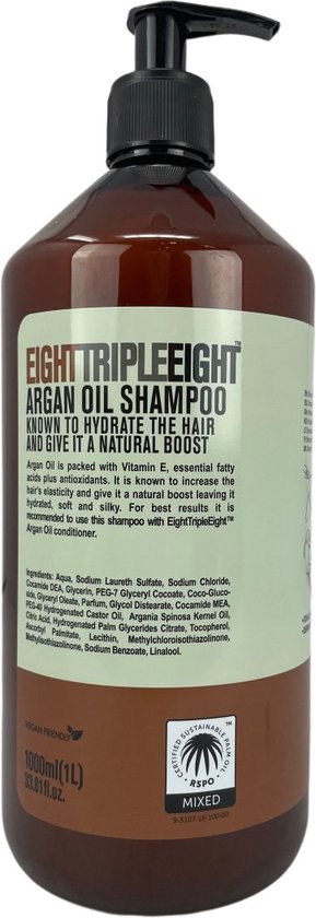 Eight Triple Eight XL Shampoo Argan Oil 1000 ML | bol