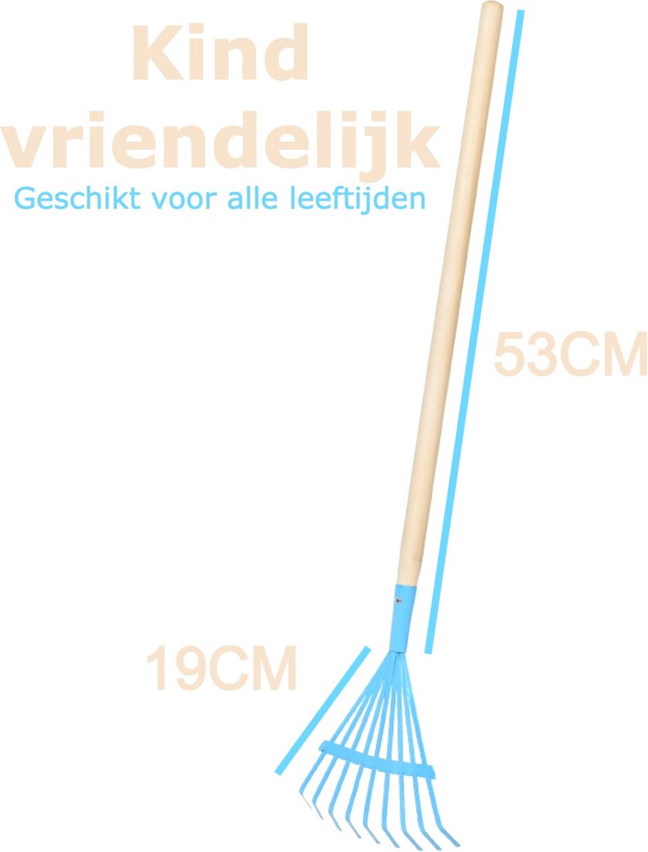 Bladhark kinderen - Kinder bladhark - Veilig voor kinderen - 53CM lange ...