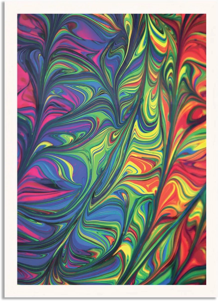 Poster Verf Kleuren Gemengd Rechthoek Verticaal Met Lijst M (30 X 40 CM ...