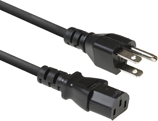 ACT Netsnoer USA connector - C13 zwart 1,8 m AK5444 | bol