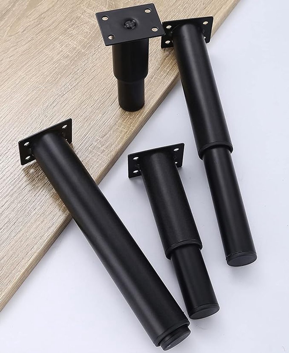 4 stuks verstelbare meubelpoten, tafelpoten 120 mm van zwart ijzer, in ...