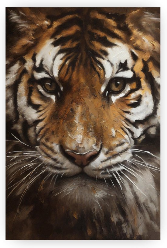 Tijger schilderij plexiglas 100x150 cm - Glasschilderij tijger - Tijger wanddecoratie... | bol