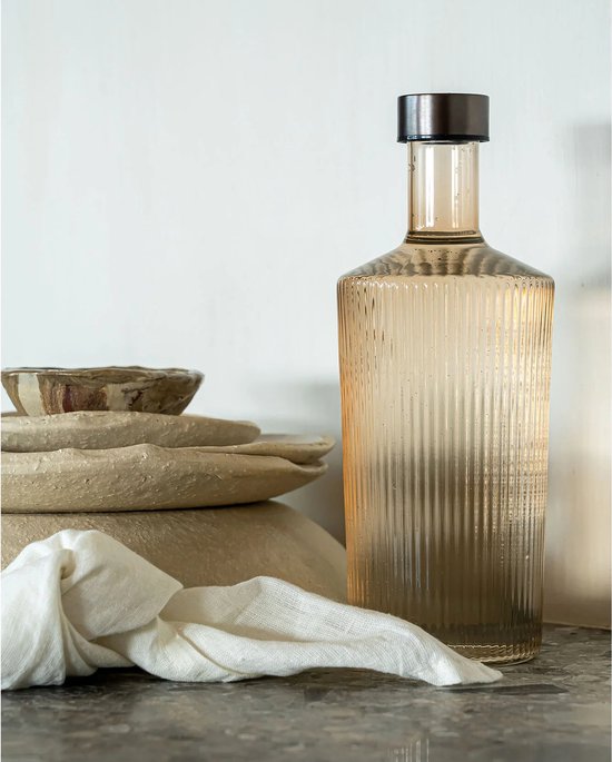 Paveau Waterflessen Waterfles 1.25 liter Schenkkan Glas Karaf Met Dop ...