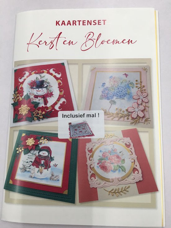 Jubileum Kaartenset Kerst en Bloemen met Mal | bol
