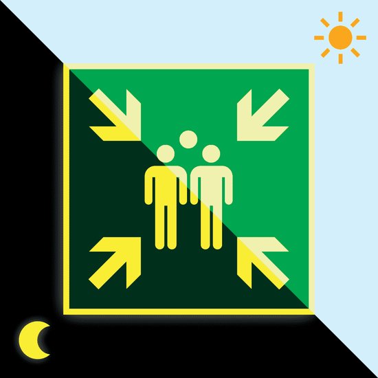 Plaque de lieu de rassemblement Extra lumineuse - aluminium - 400 x 400 ...