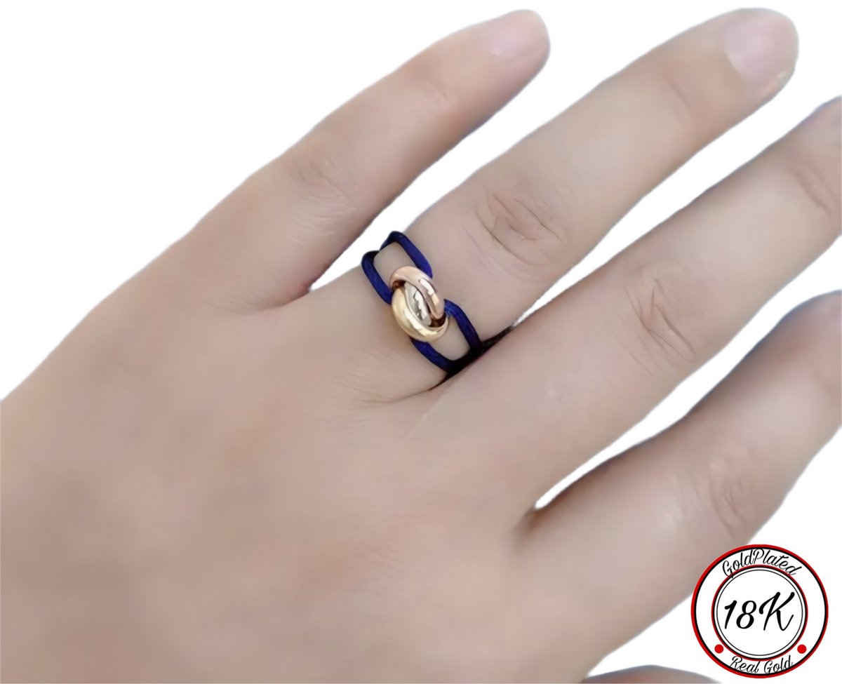 Soraro Tricolor Ring | Navy | 18K Goud | Soraro Ringen | Cadeau voor ...