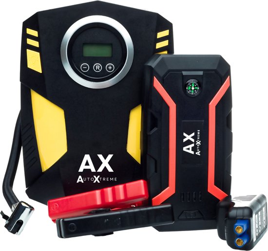 AutoXtreme Jumpstarter Met Compressor 12V 32.000MAH/2.000A - Starthulp - Slimme kabels... | bol