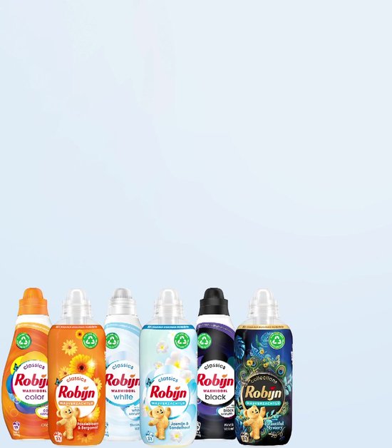 Robijn Perfect Match Stralend Wit, Black Velvet en Color Wasmiddel en ...