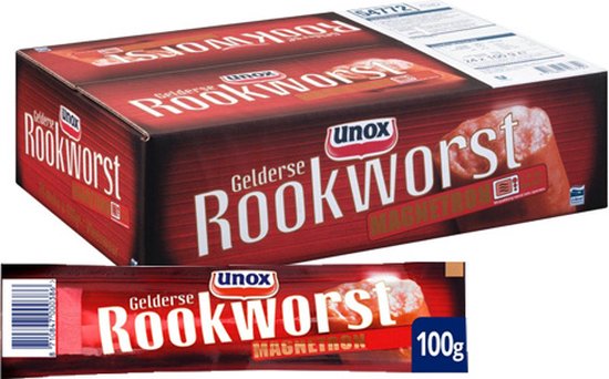 Unox - Gelderse rookworst (Magnetron) - 24x 100g | bol