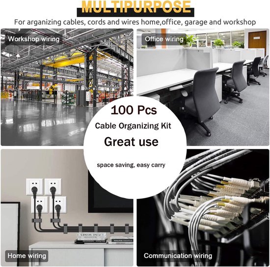 Timé - Kabel Organiser - Cable Clips - Cable Management - Cable ...