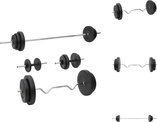 vidaXL Halterset - 90 kg - Multifunctioneel - Zwart - Halterset | bol