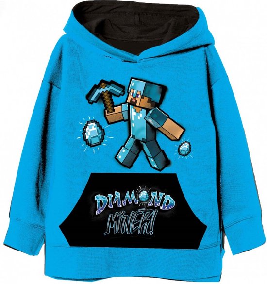 Minecraft - wintertrui - blauw - jongens - maat 122/128 | bol