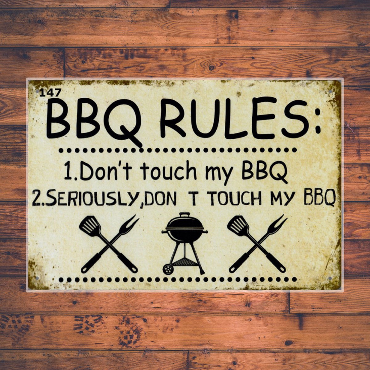 Wandbordje BBQ Rules | bol