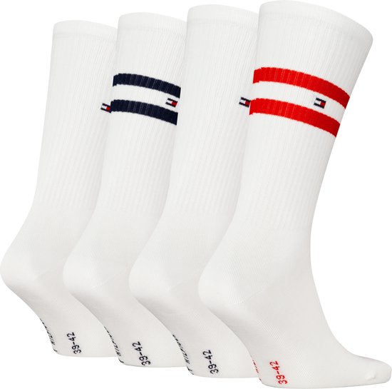 Tommy Hilfiger giftbox 4P sportsokken sport stripe wit - 43-46 | bol