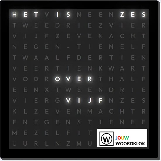 Gepersonaliseerde Woordklok met eigen logo-27 x 27 cm-Lettertype... | bol