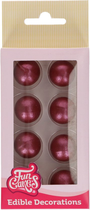 FunCakes Choco Balls - Rood - Set/8 - Chocolade Decoratie Taart Eetbaar | bol