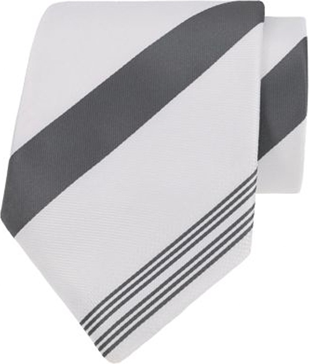 Witte stropdas met grijze strepen | bol