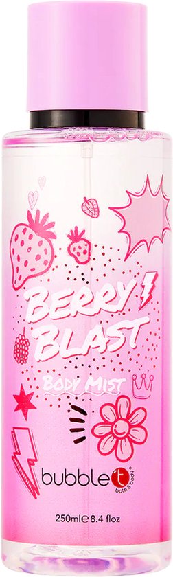 Bubble T | Berry Blast Body Mist | 250ml | Laat je huid achter met een ...