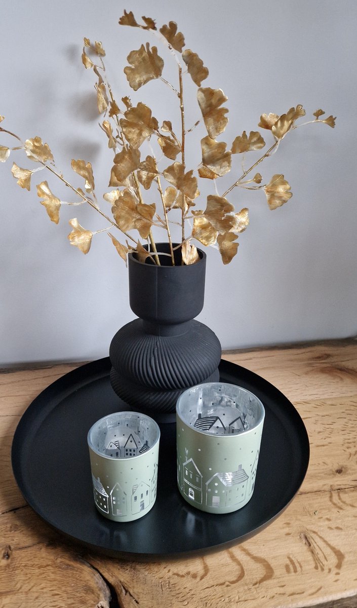 Mica - Dienblad - Tray - Plate - Zwart - Metaal - Decoratie - 35cm | bol