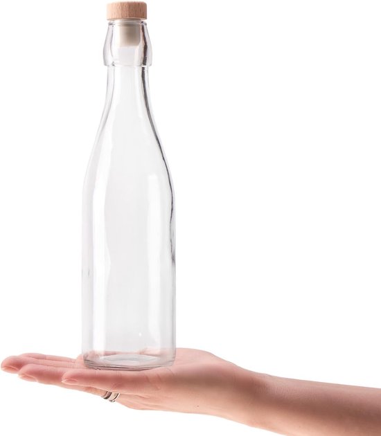 6 x glazen fles 500 ml met kurk, lege fles met kurksluiting, glazen ...
