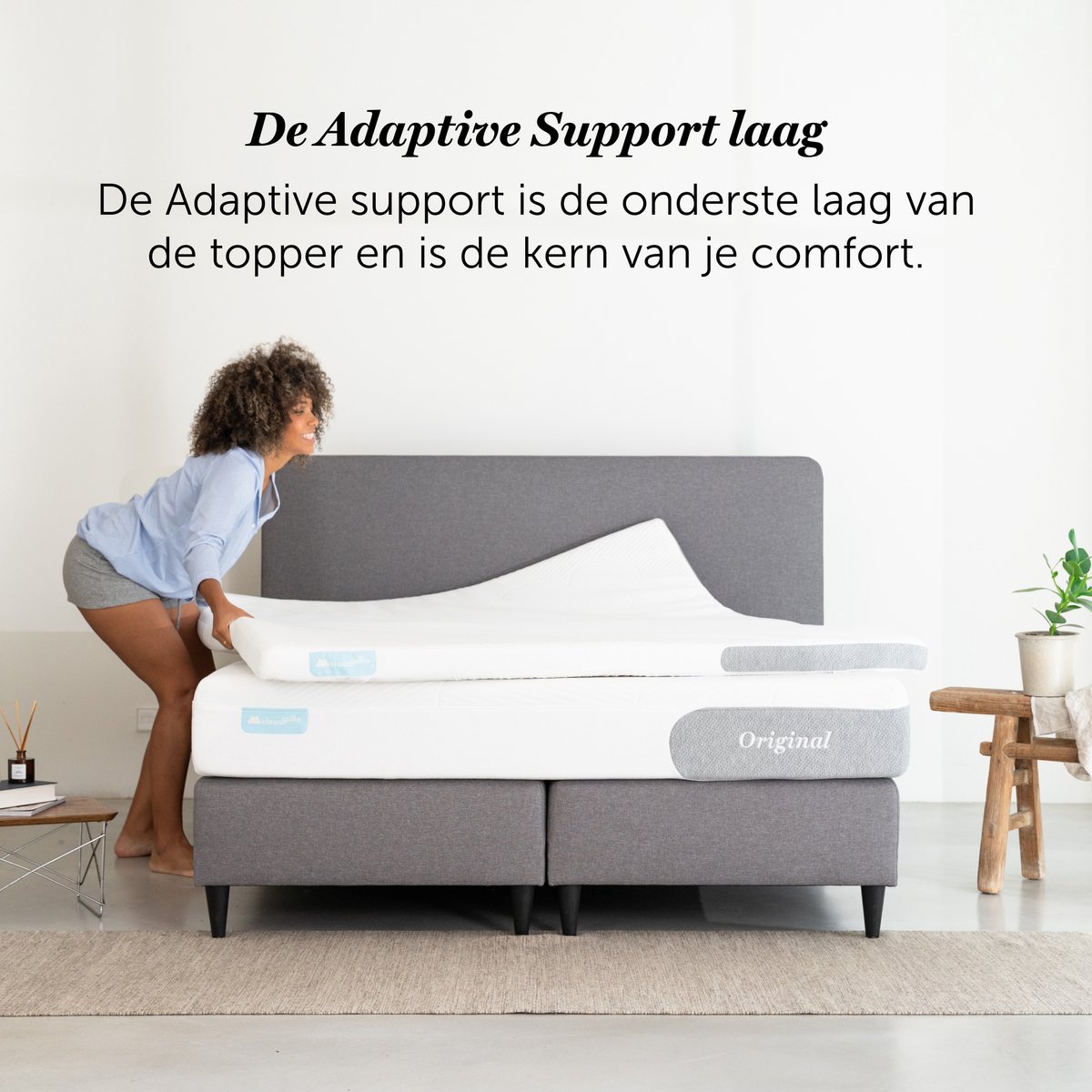 Cloudpillo Topper 180x200 - 2-Pers Topdekmatras - Adaptive Support laag - 4-Seizoenen... | bol