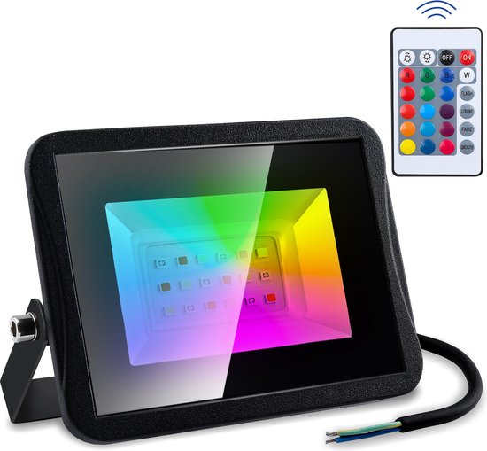 1X 10W RGB-schijnwerper Afstandsbediening RGB LED schijnwerper ...