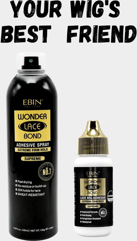 Ebin New York - DUO SET - WIGS BEST FRIEND - SMALL ADHESIVE SPRAY EN ...