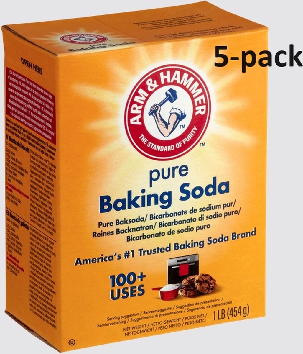 Voordeelverpakking 5 x 454 gram Baking Soda Arm & Hammer ...