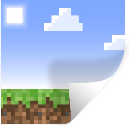 Muurstickers - Sticker Folie - Gaming - Pixel - Gamen - Gras - 80x80 cm ...