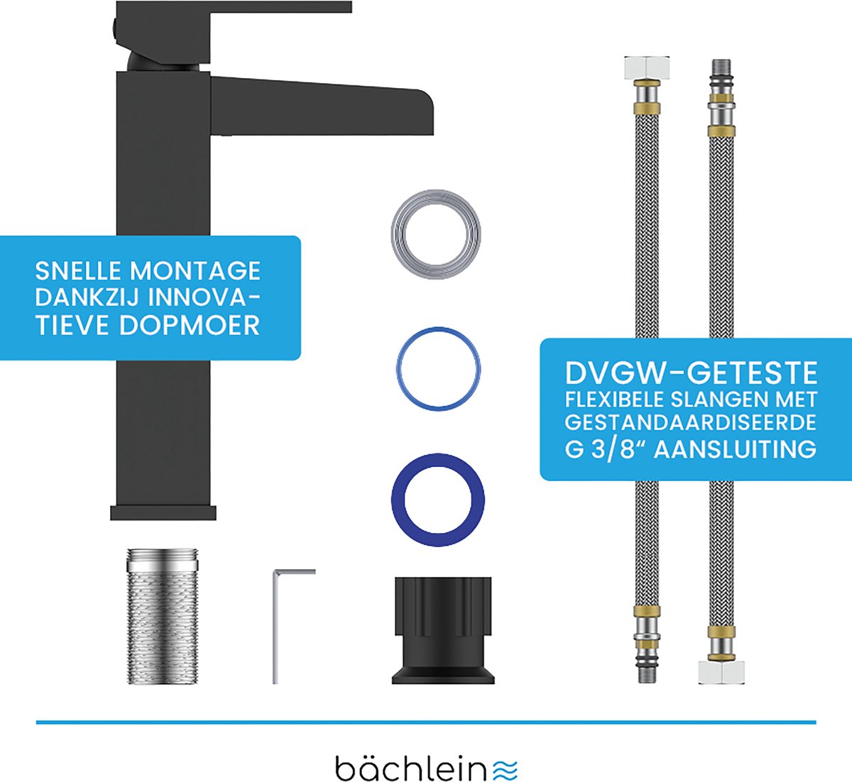 Bächlein Waterkraan hoog voor de badkamer in beekontwerp, extra hoge ...