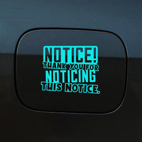 Bumpersticker - Thank You For Noticing This Notice - 14x11 - Licht ...