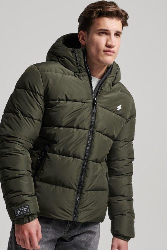 Superdry Code SL Hooded Longline Puffer Heren Jas - Maat L | bol