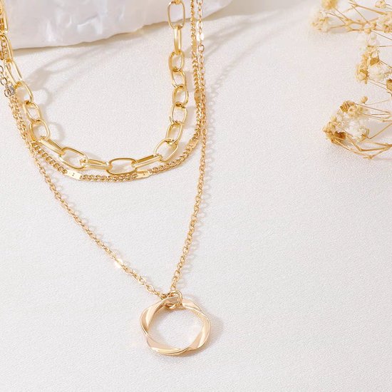 XD&L - Gouden Kettingen Serie - Kettingen- Ketting Met Meerdere Lagen ...