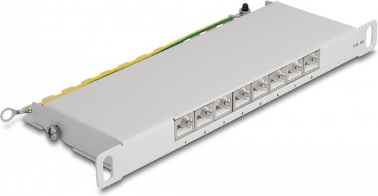 10 inch patch panel 8 Port CAT6A 0.5U Grijs | bol