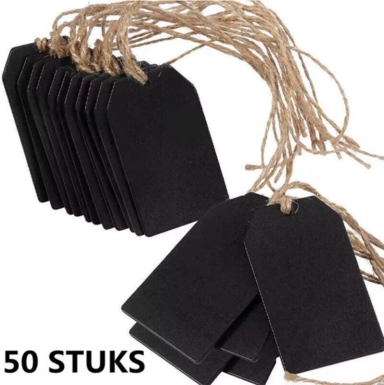 50x Cadeaulabels met touwje -houten Etiketten voor prijskaartjes ...