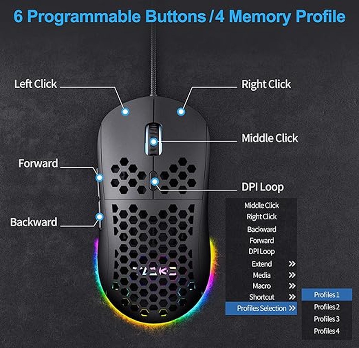 ×TMKB M1SE Gaming Muis,12800 DPI Optische Sensor,Ultra-lichtgewicht ...